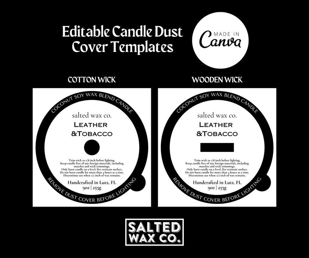 Editable Candle Dust Cover Template - 001 – Salted Wax Co.